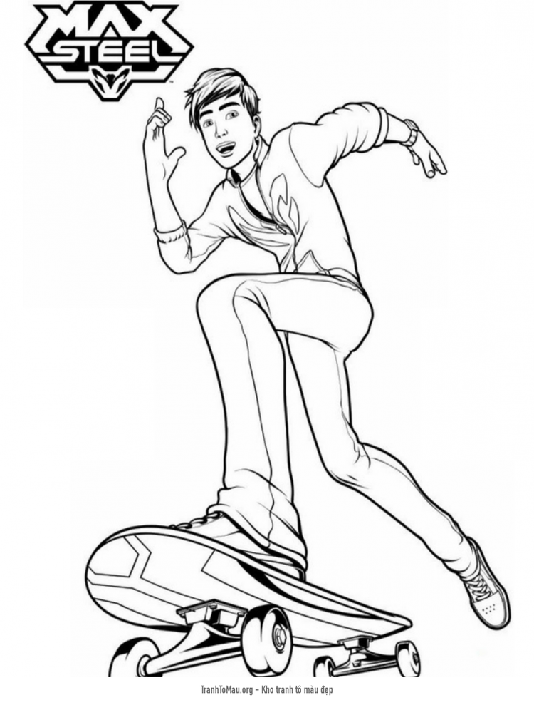 Tải tranh tô màu maxwell đang trượt ván