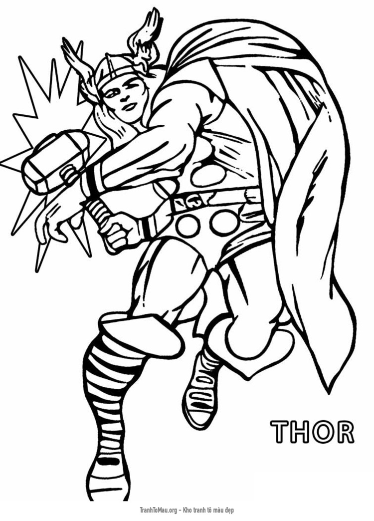 Tranh Tô Màu Thần Sấm Thor, tải bộ tranh Tô Màu Thần Sấm Thor về máy ...